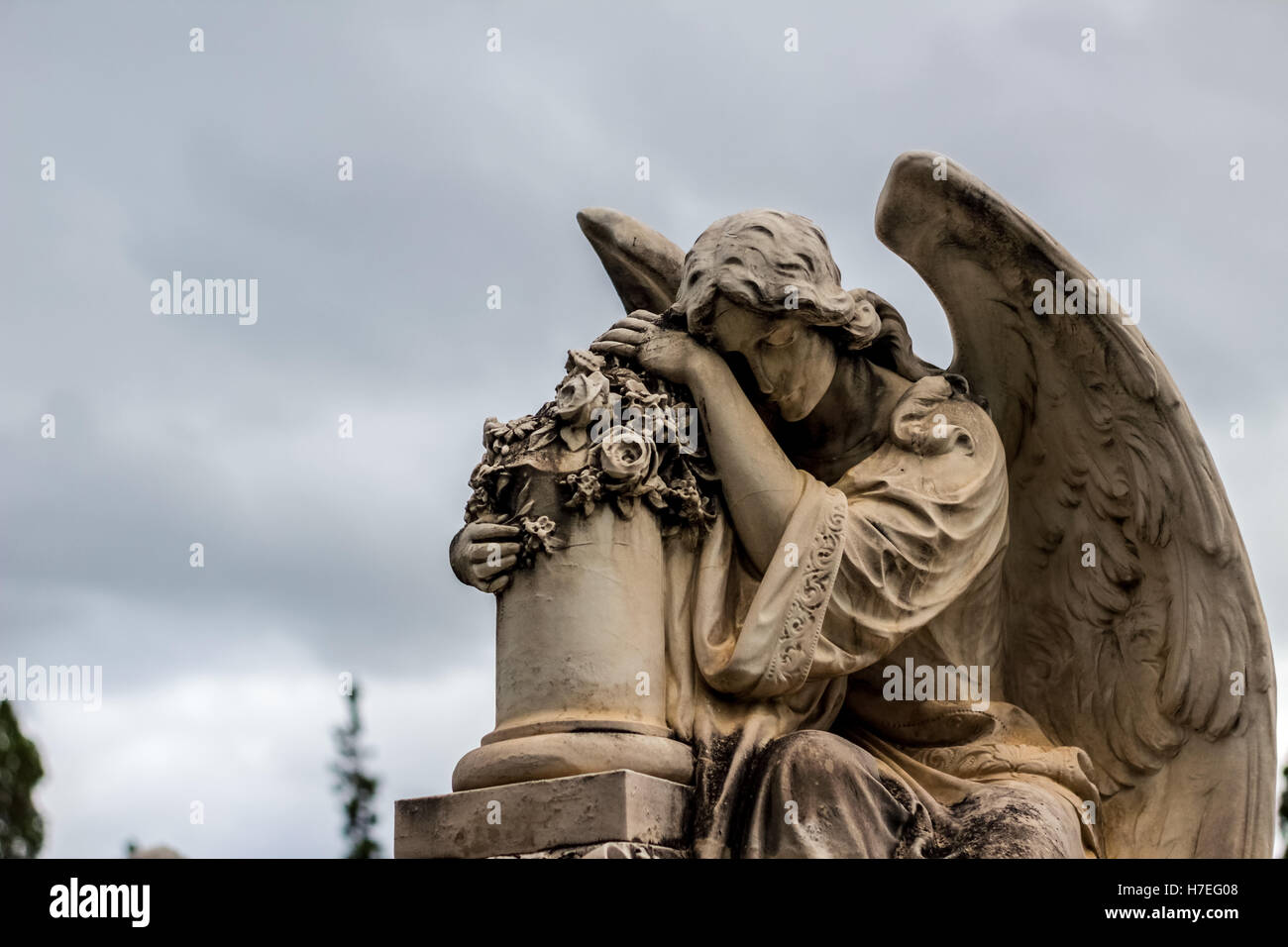 Photograph of an angel monochrome statue Stock Photo - Alamy