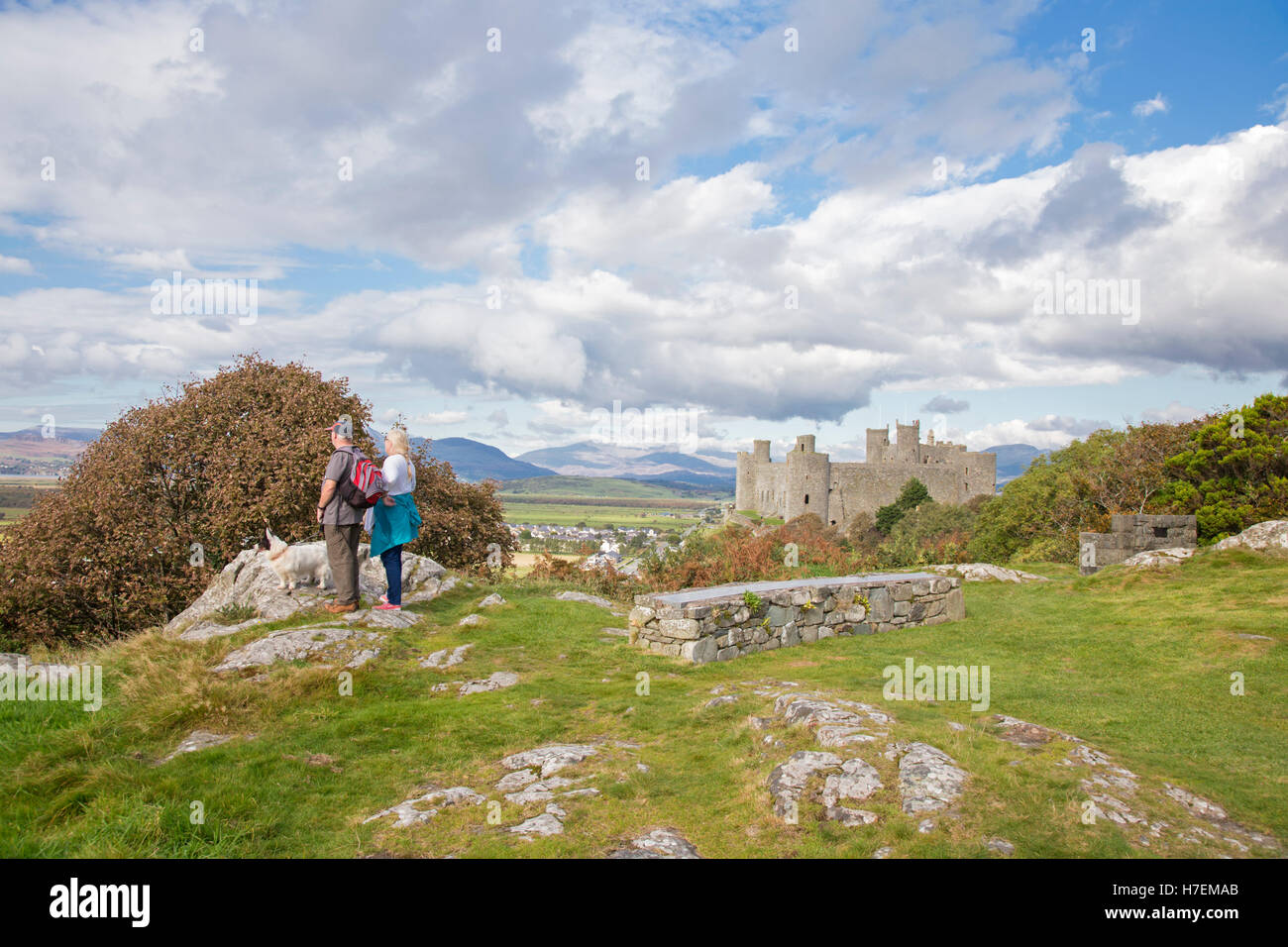 Harlech Castle, Snowdonia National Park, Gwynedd, North Wales, UK Stock ...