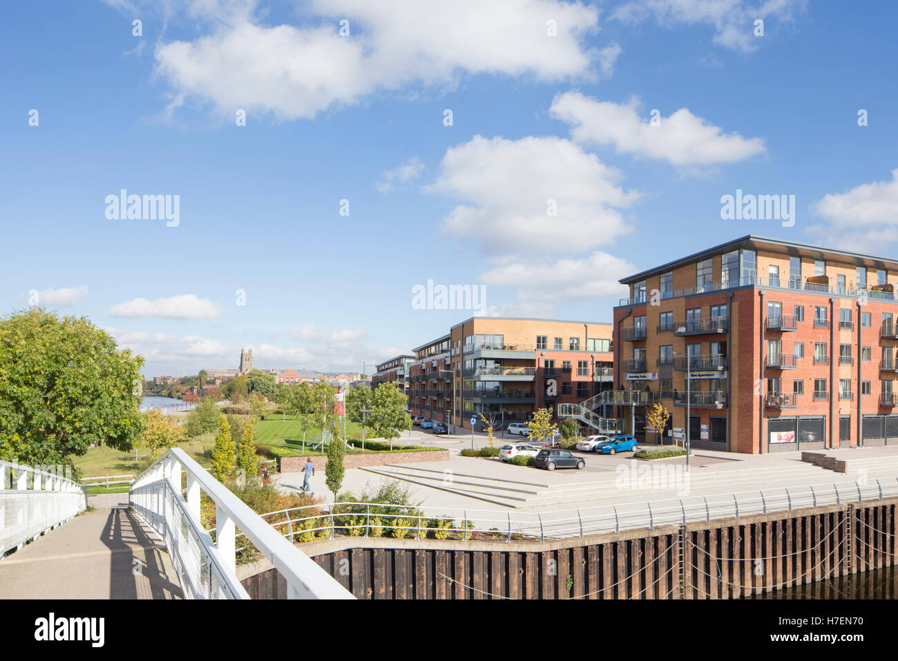 Diglis new waterfront development, Worcester, Worcestershire, England ...