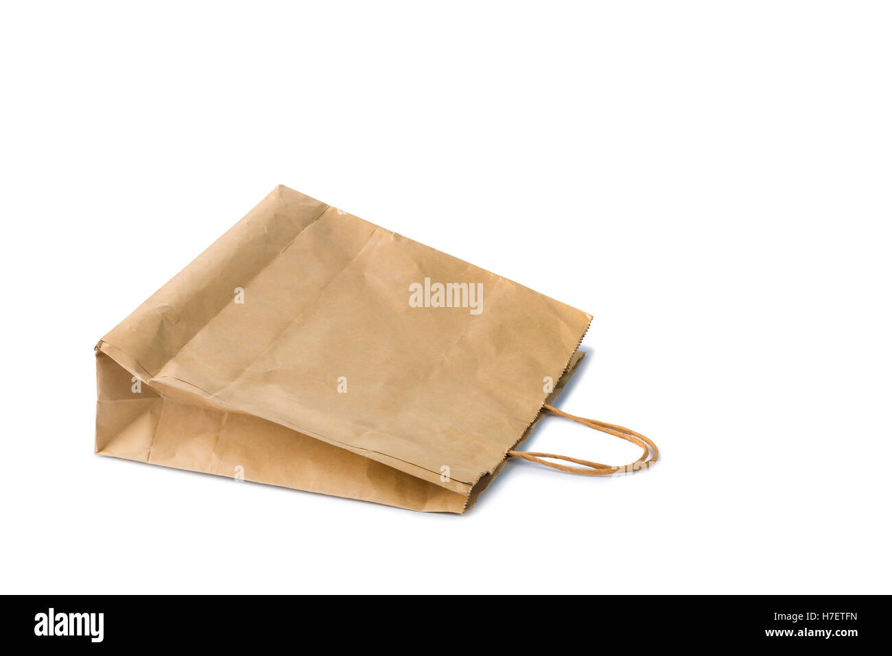 Empty blank brown paper bag isolated on white background Stock Photo ...
