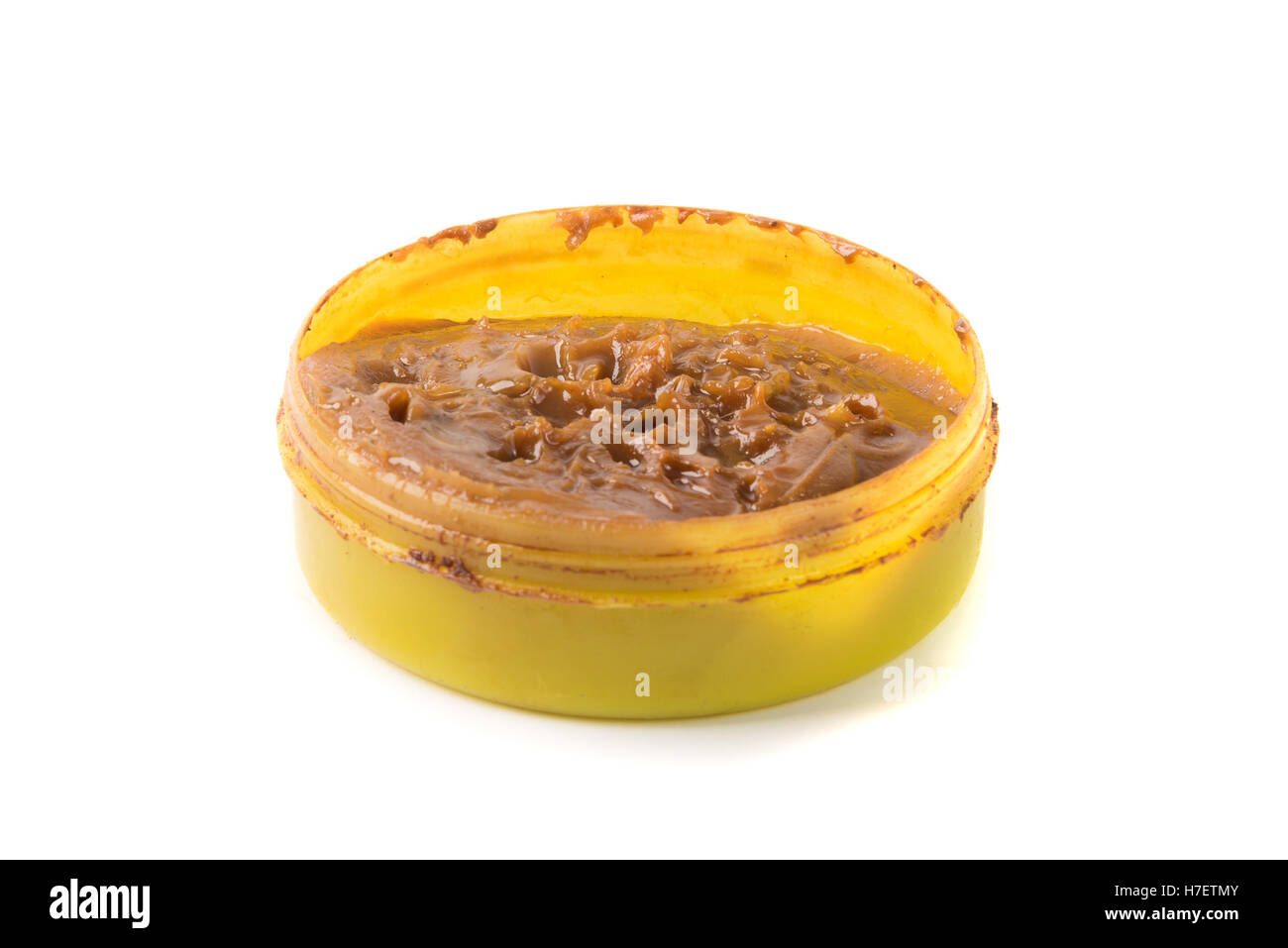 Used solder wax for soldering work isolated on white background Stock ...