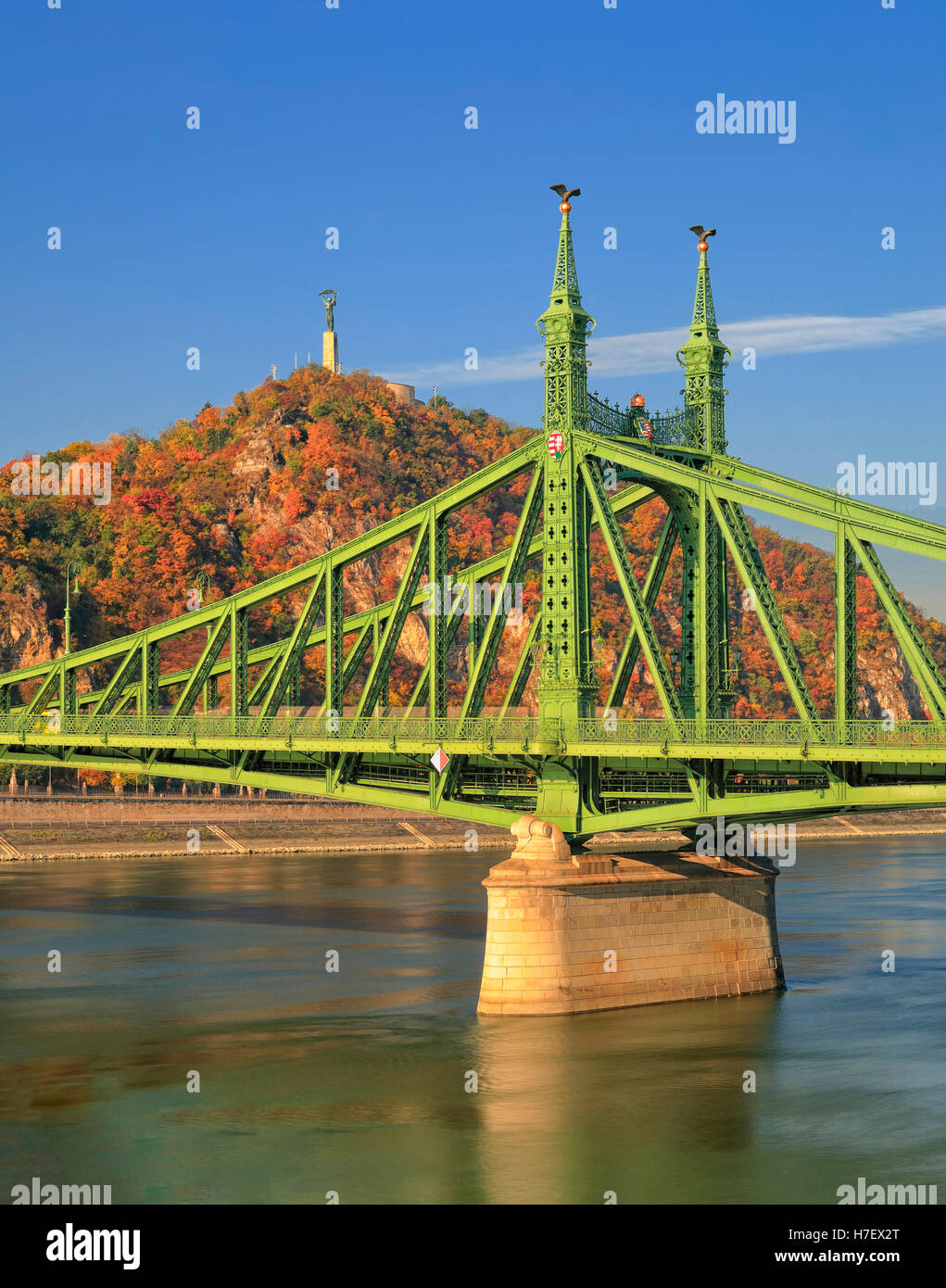 The Gellert Hill and the Freedom / Liberty Bridge over the Danube river ...
