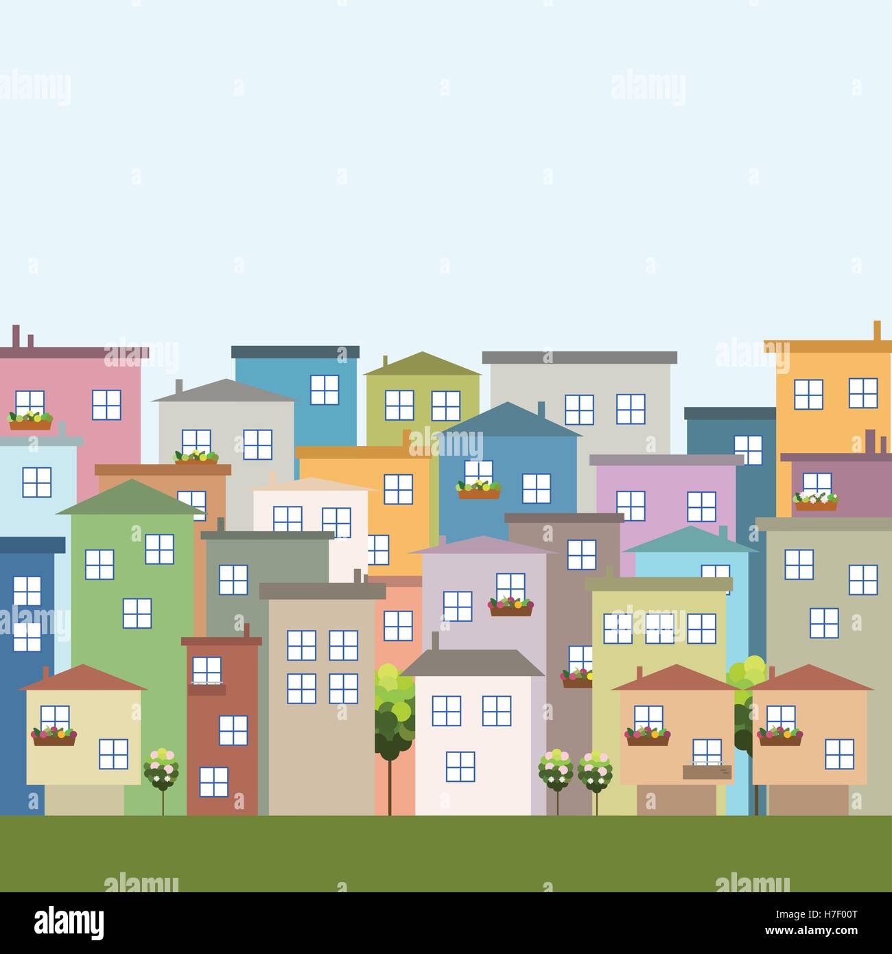 Colorful Houses. Real Estate Concept Stock Vector Image & Art - Alamy