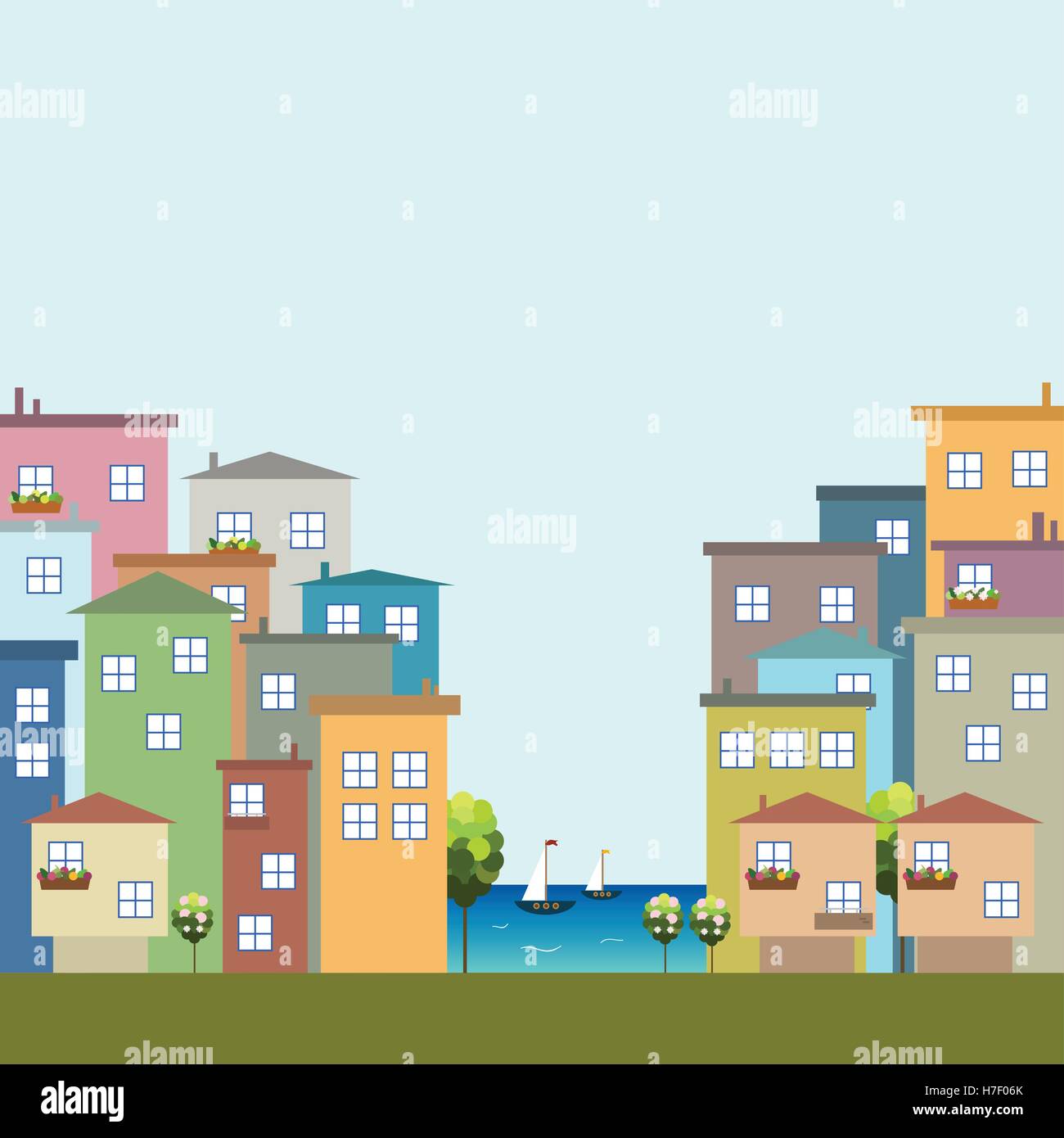 Colorful Houses. Real Estate Concept Stock Vector Image & Art - Alamy