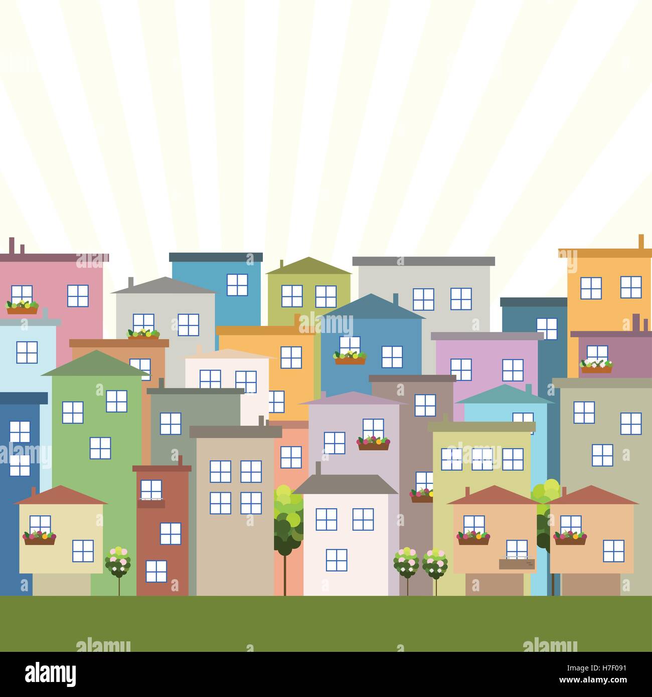 Modern Colorful City Concept Stock Vector Image & Art - Alamy