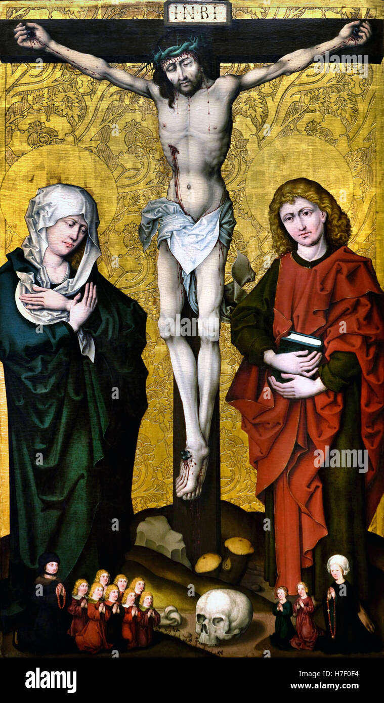 Middle panel Triptych with the Crucification of Christ 15th Century ...