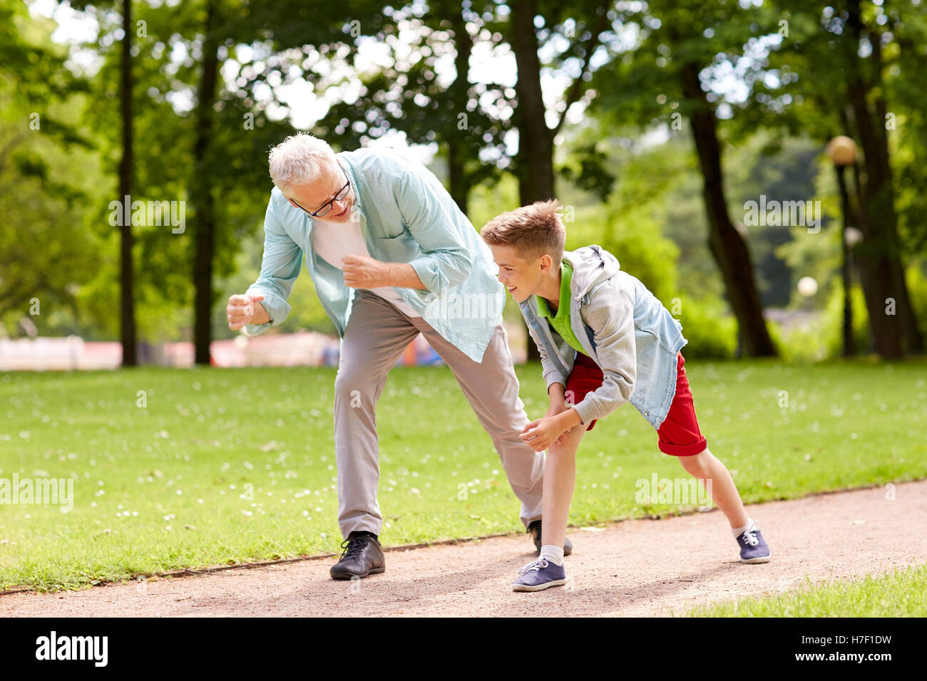 Old young person running racing hi-res stock photography and images - Alamy
