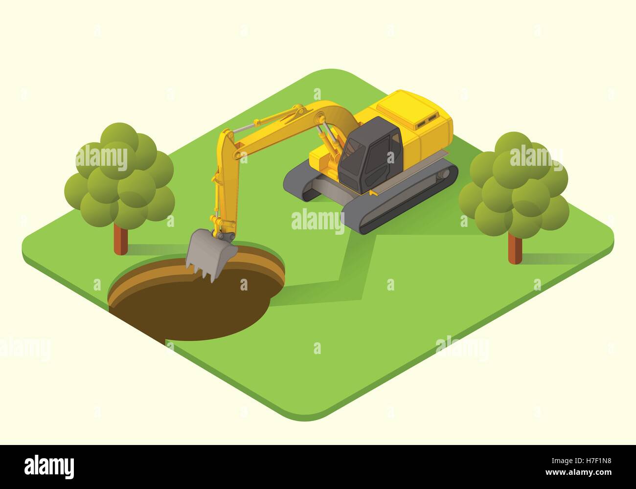 Excavator vector illustration Stock Vector Images - Alamy