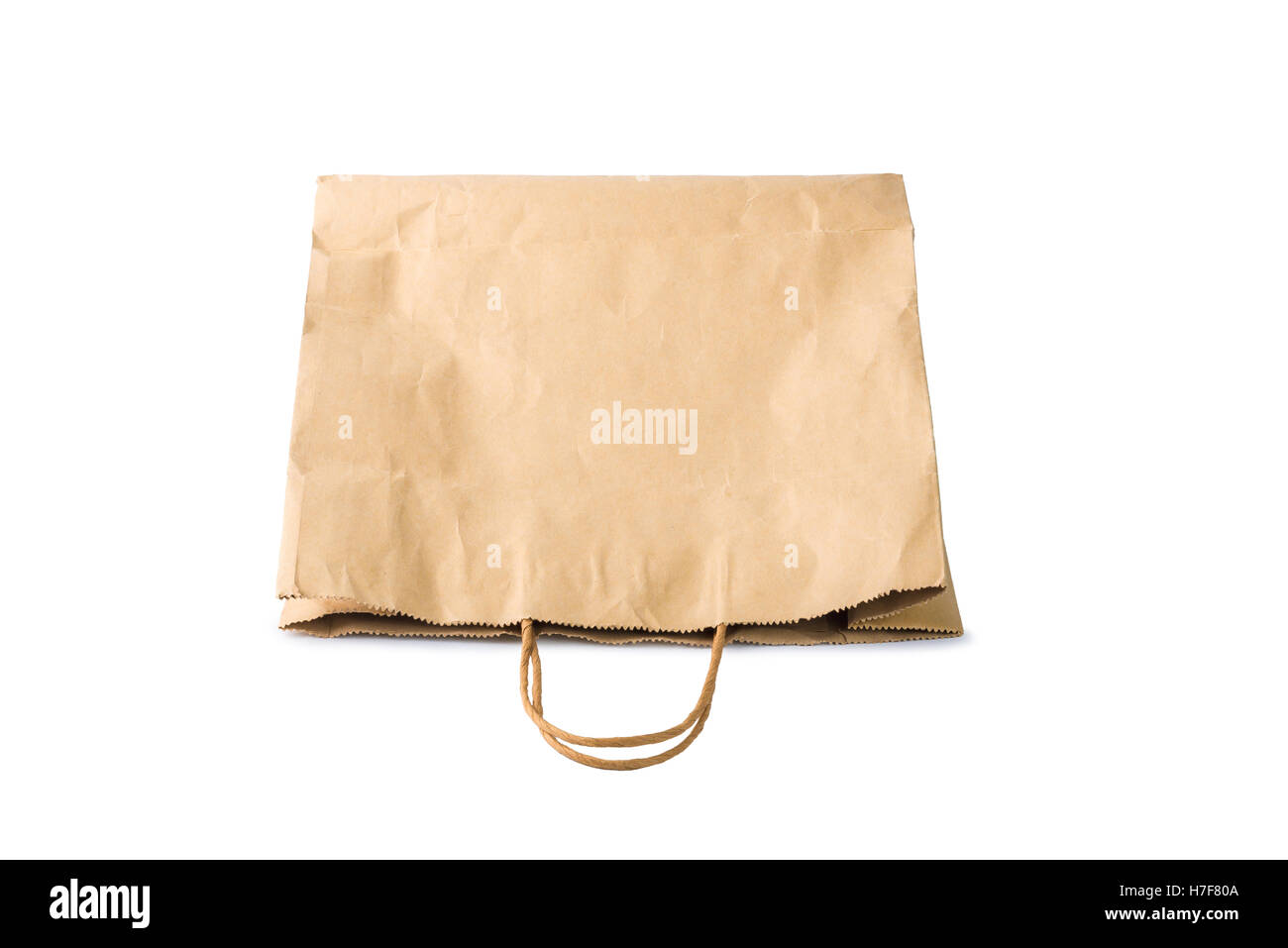 Empty blank brown paper bag isolated on white background Stock Photo ...