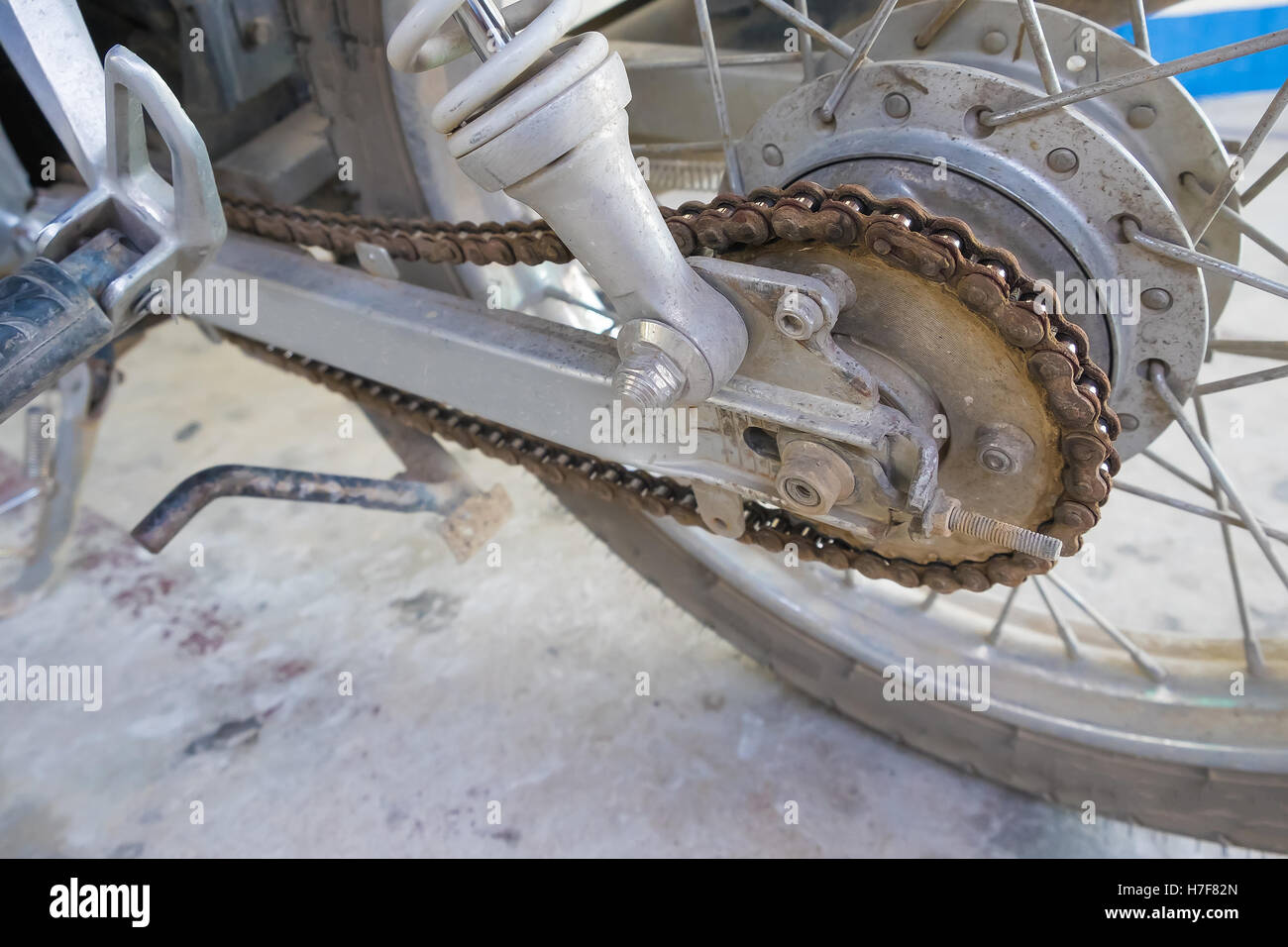 Rear wheel of motorcycle with chain ring hi-res stock photography and ...