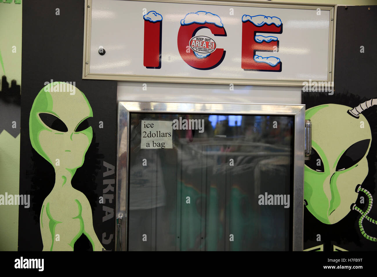 Amargosa Valley, Nevada - The Area 51 Alien Center at a gas station in ...