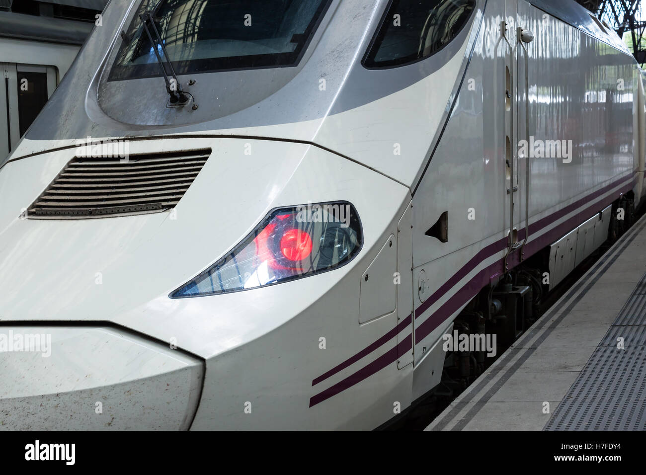 modern high-speed train at the railway station Stock Photo - Alamy