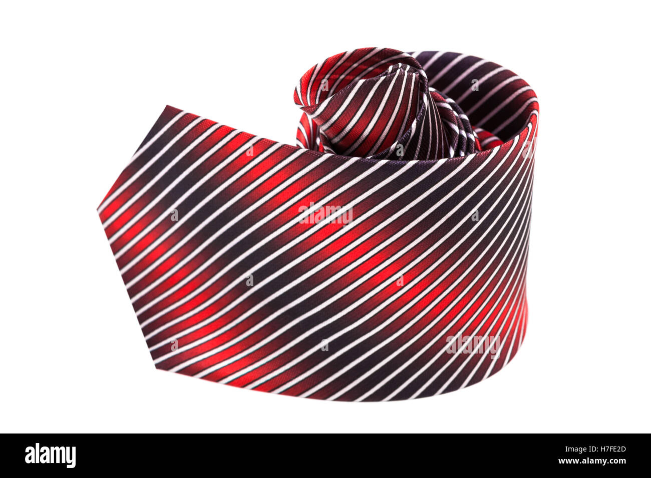 striped necktie close up on white background Stock Photo - Alamy