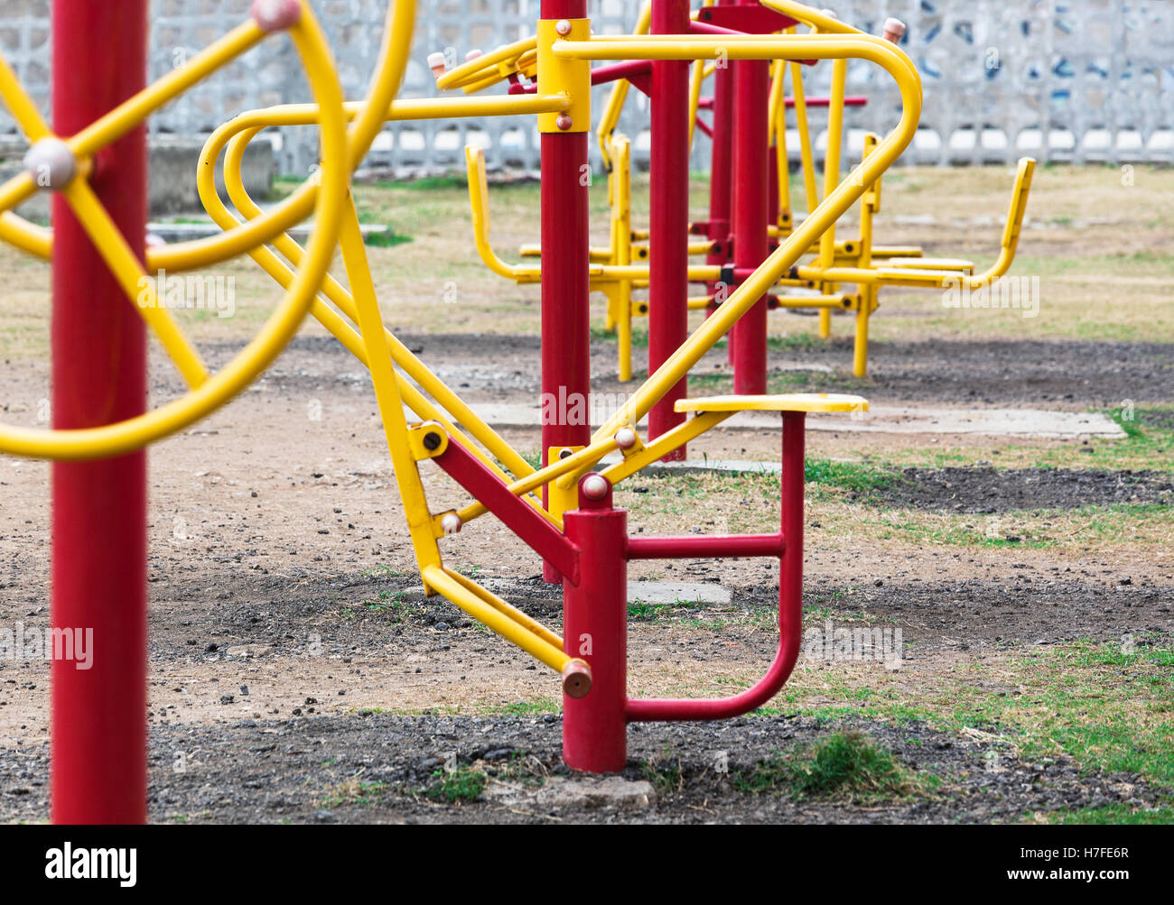 a beautiful modern fitness equipment outdoors Stock Photo - Alamy