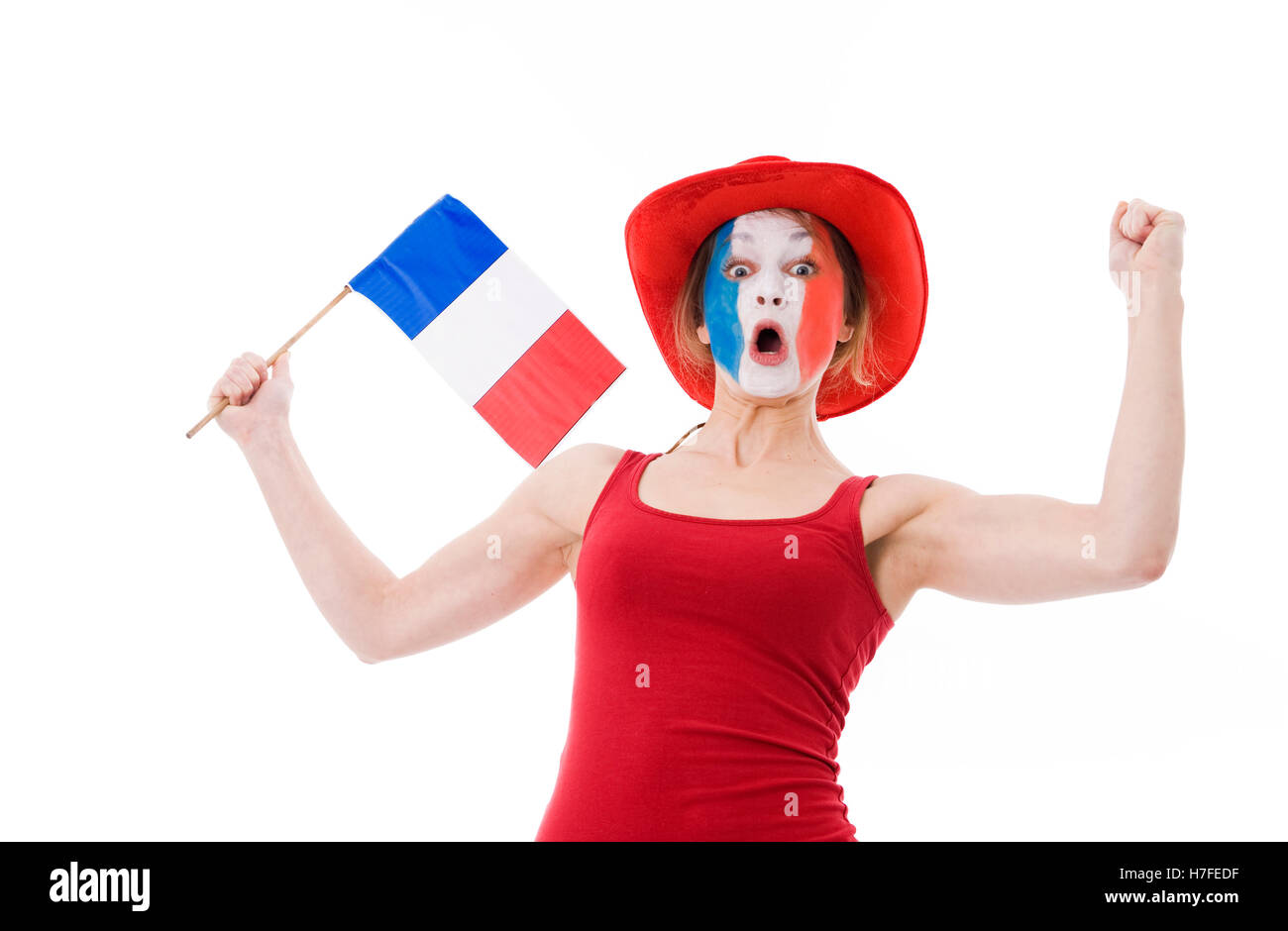 Female French soccer fan Stock Photo - Alamy