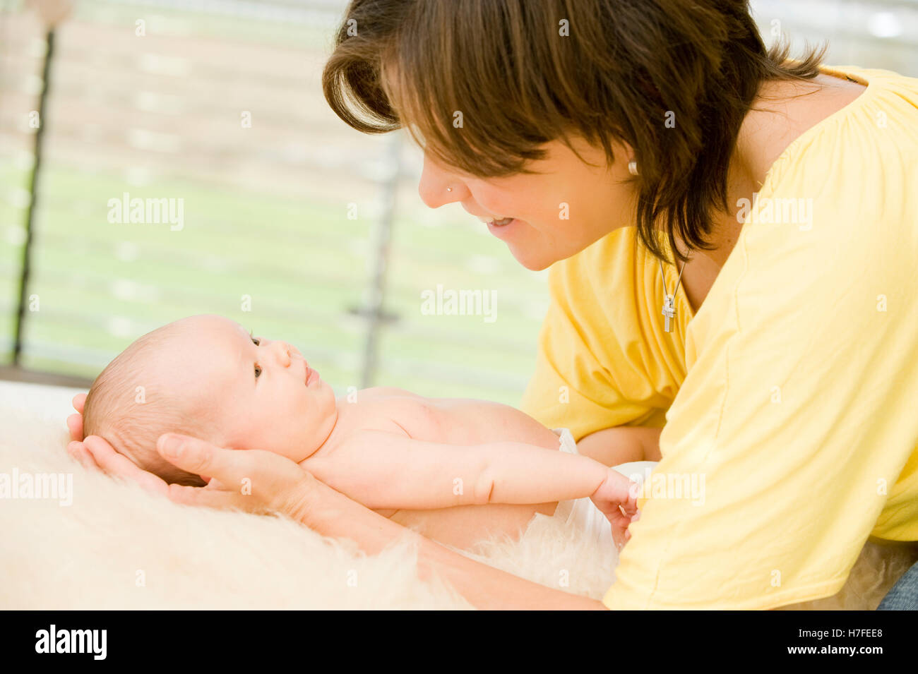 Mother with baby, 1 month Stock Photo - Alamy