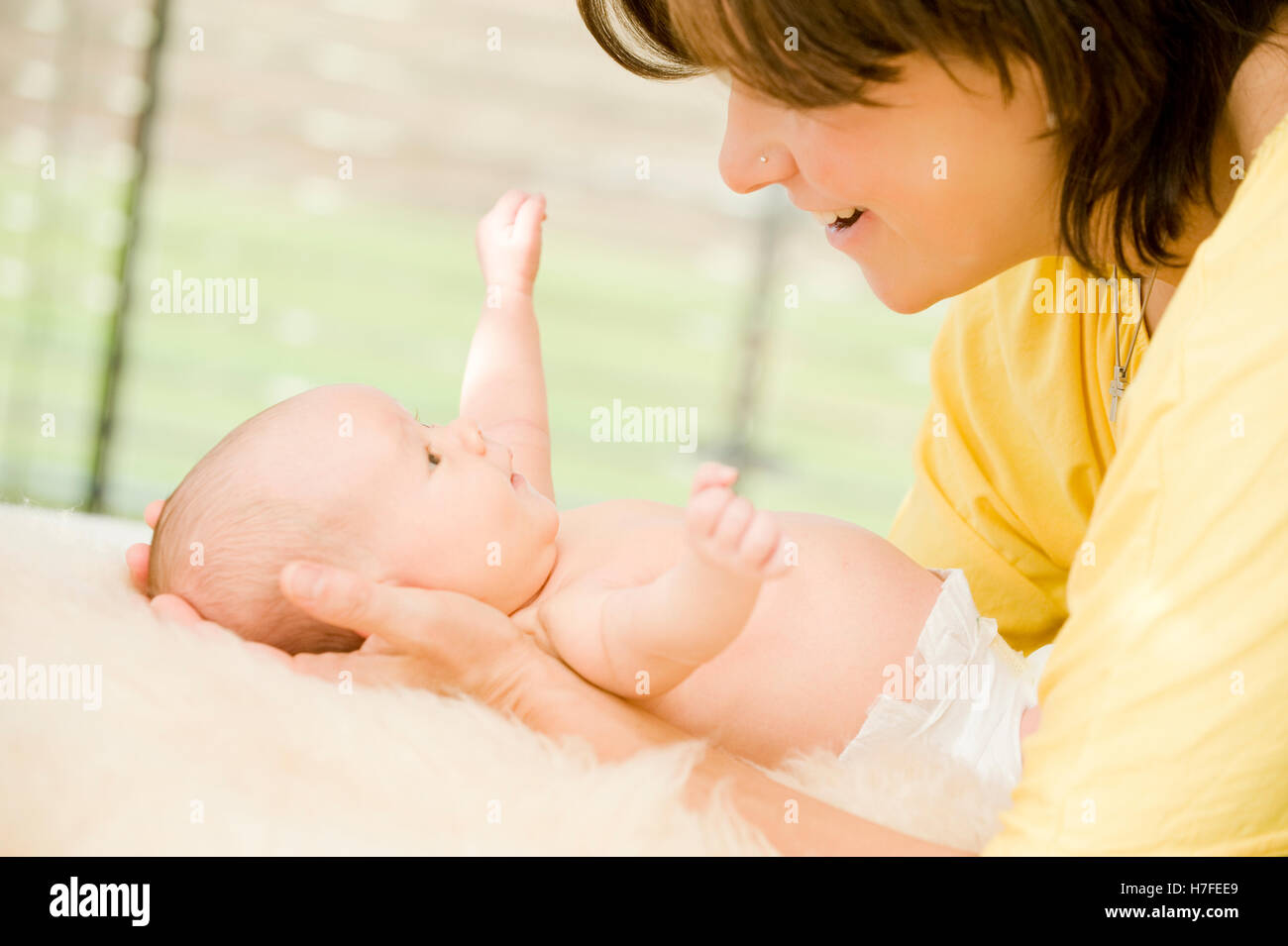 Mother with baby, 1 month Stock Photo - Alamy