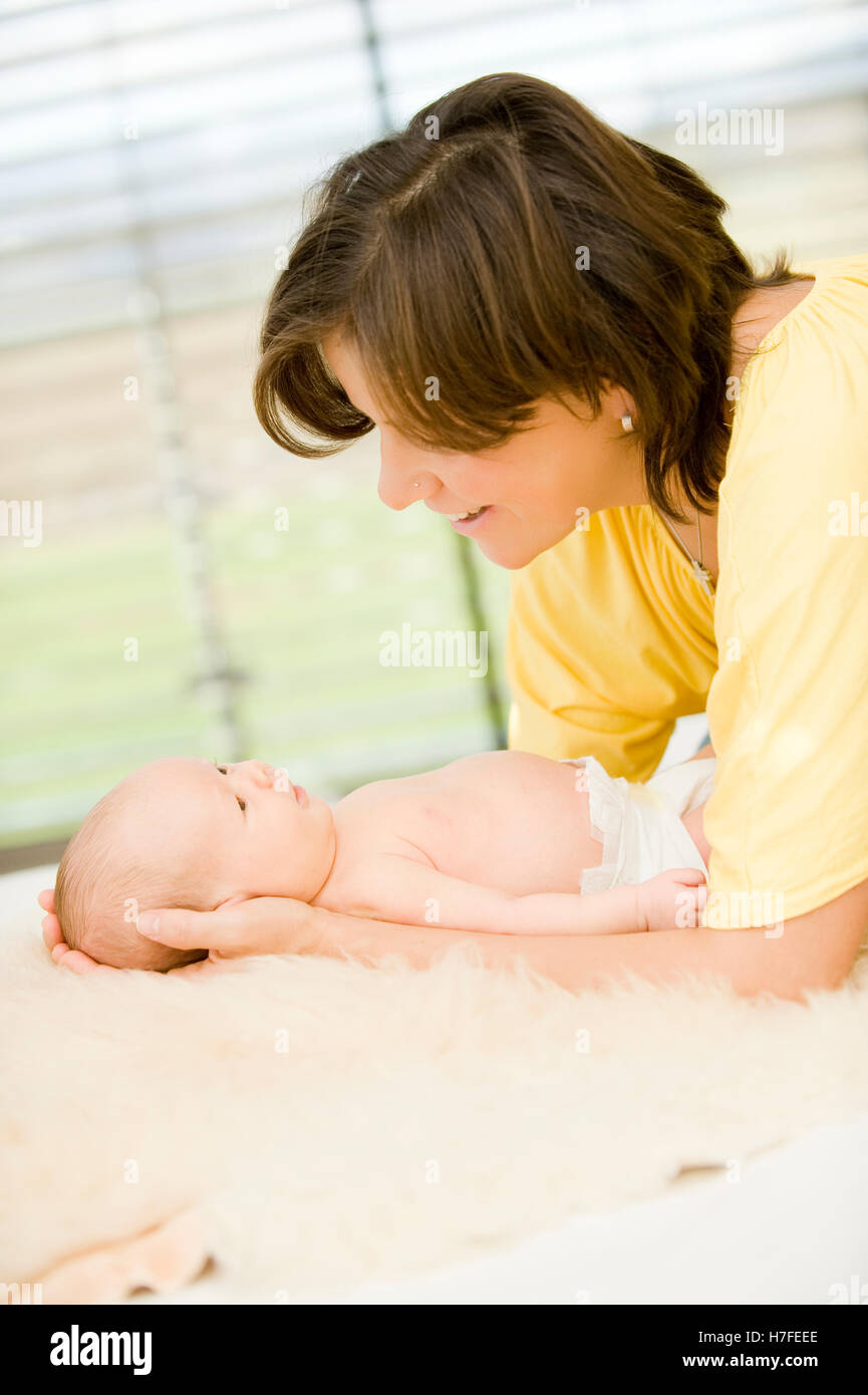 Mother with baby, 1 month Stock Photo - Alamy