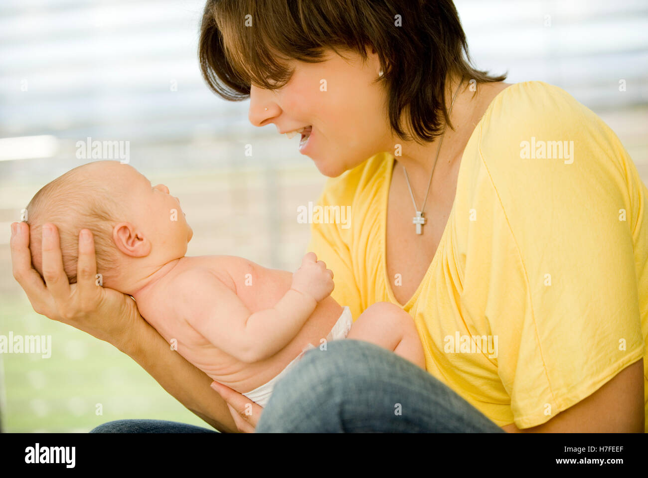 Mother with baby, 1 month Stock Photo - Alamy