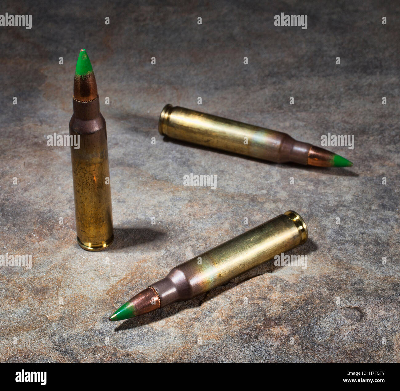 Rifle cartridges that have steel tips inside their bullets Stock Photo ...