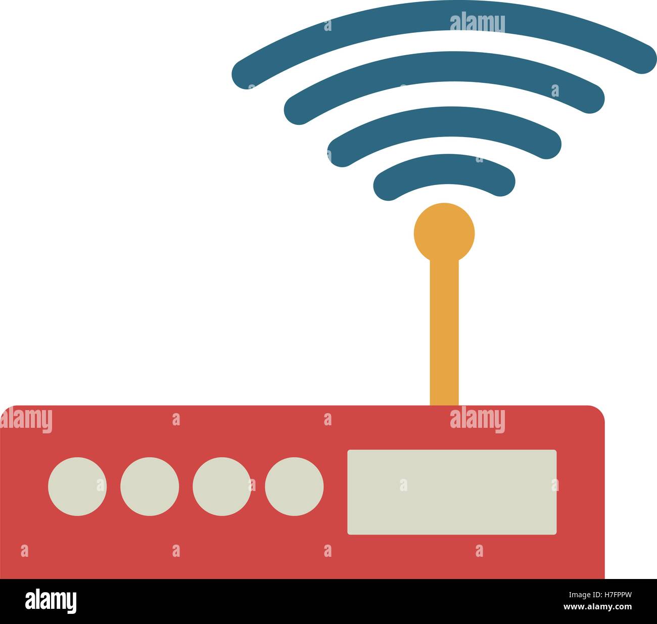 wifi router technology and electronic device icon over white background ...