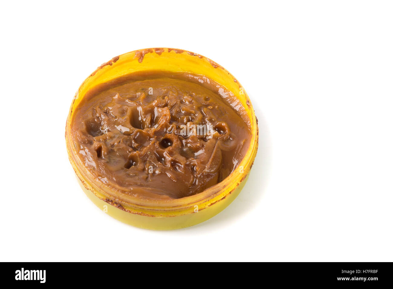 Used solder wax for soldering work isolated on white background Stock ...