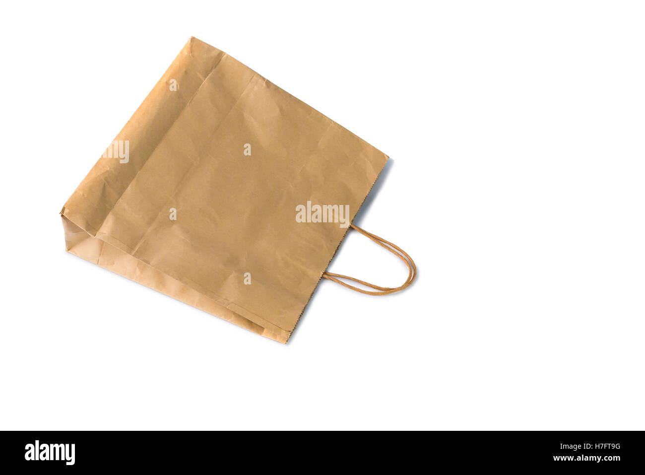 Empty blank brown paper bag isolated on white background Stock Photo ...
