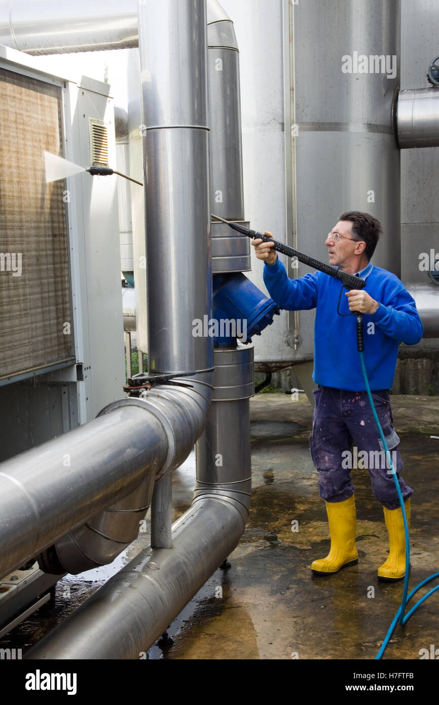 washing dirty premises on a industry place Stock Photo - Alamy