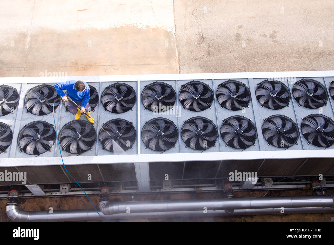 washing dirty premises on a industry place Stock Photo - Alamy