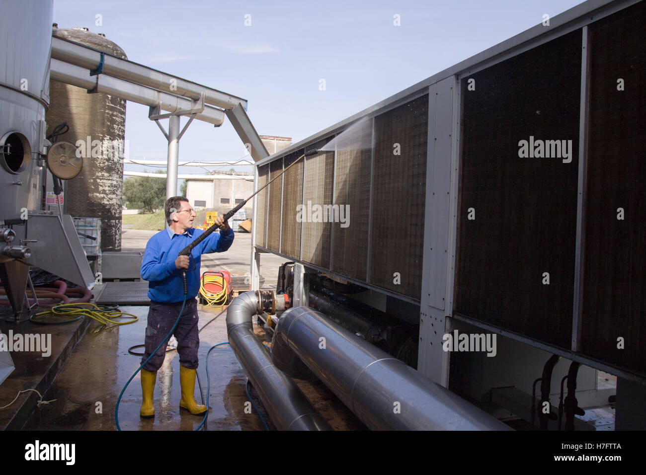 washing dirty premises on a industry place Stock Photo - Alamy