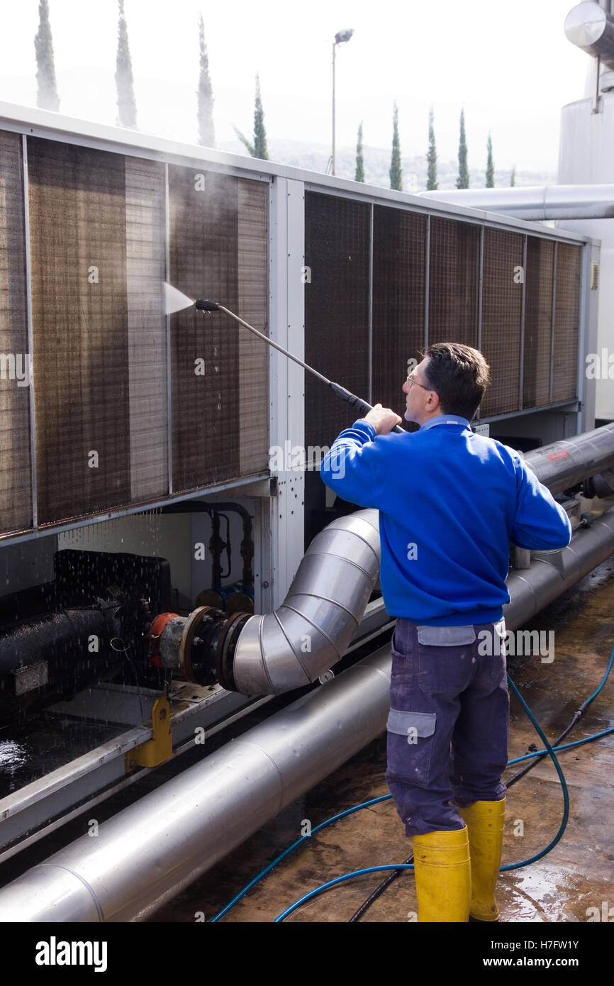 washing dirty premises on a industry place Stock Photo - Alamy