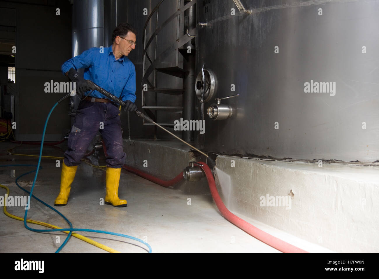 washing dirty premises on a industry place Stock Photo - Alamy