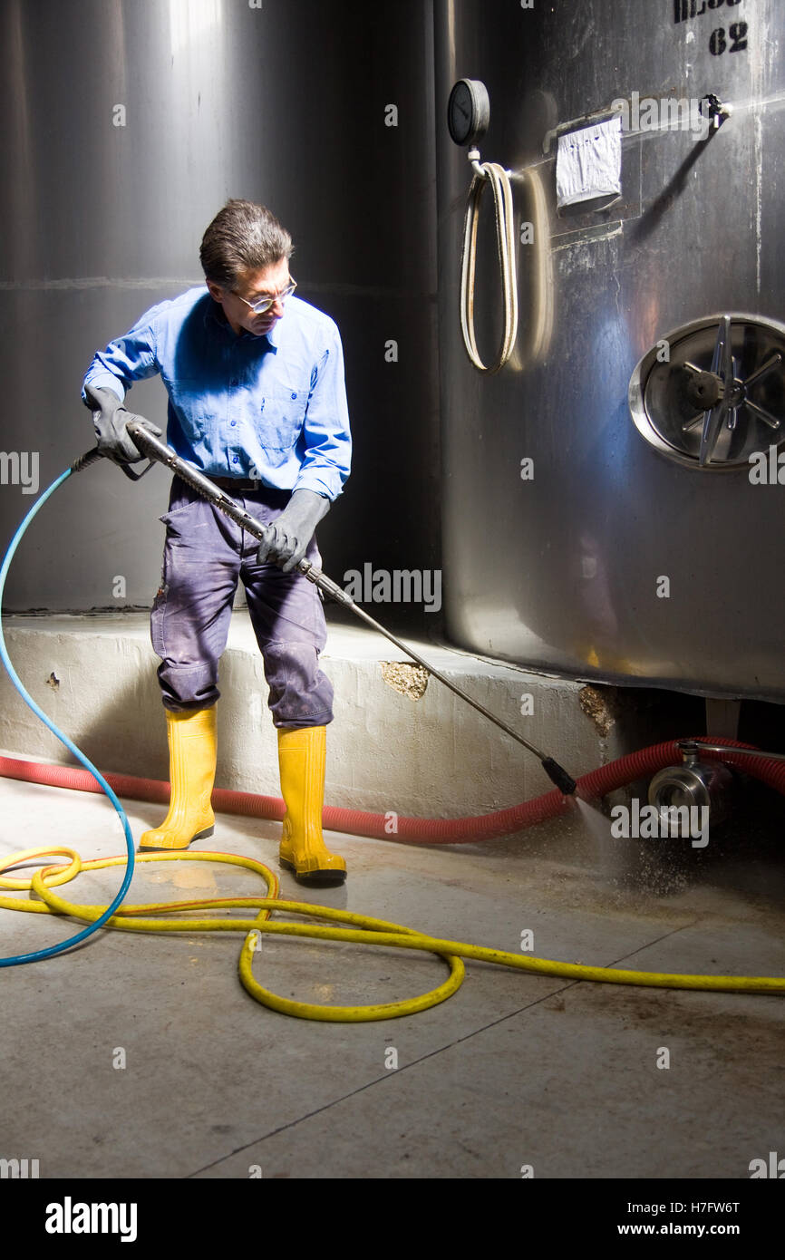 washing dirty premises on a industry place Stock Photo - Alamy