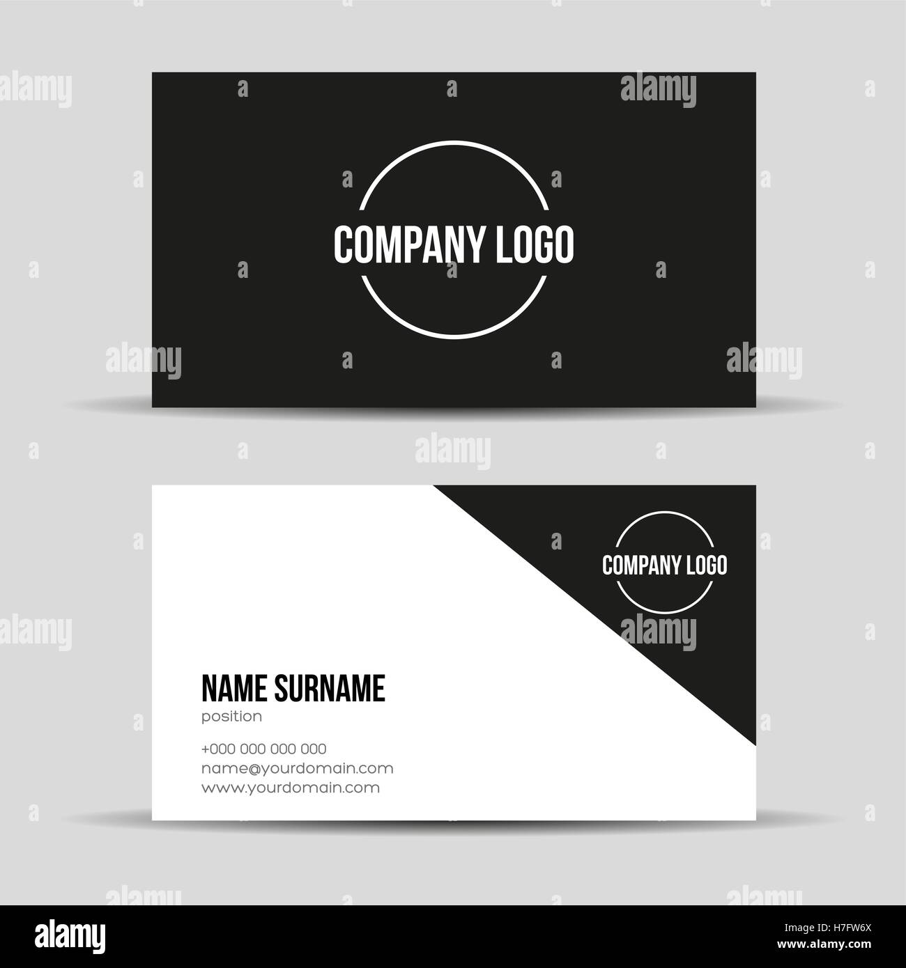 Modern black business card template Stock Vector Image & Art - Alamy