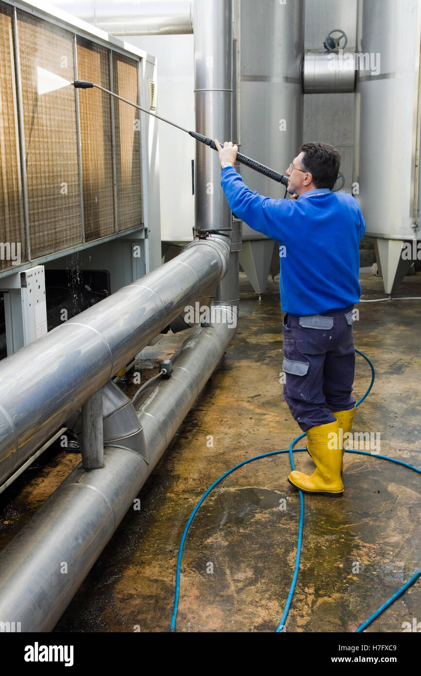 washing dirty premises on a industry place Stock Photo - Alamy