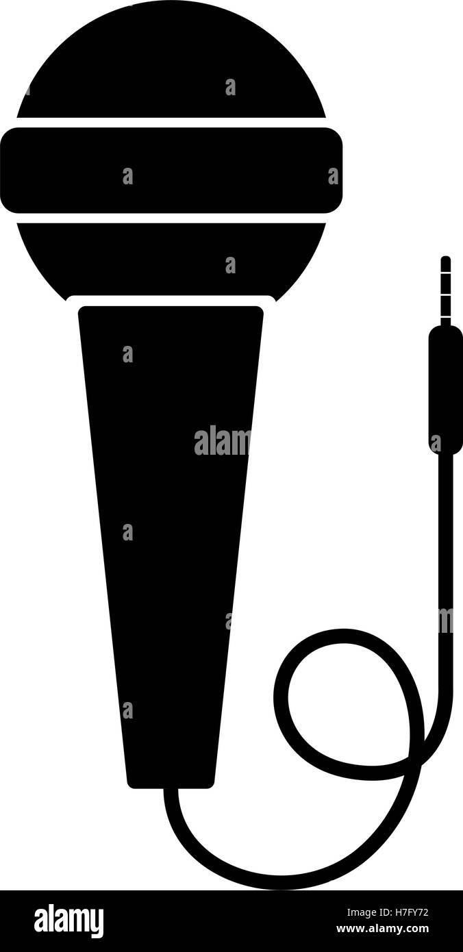 microphone with cord icon over white background. vector illustration ...