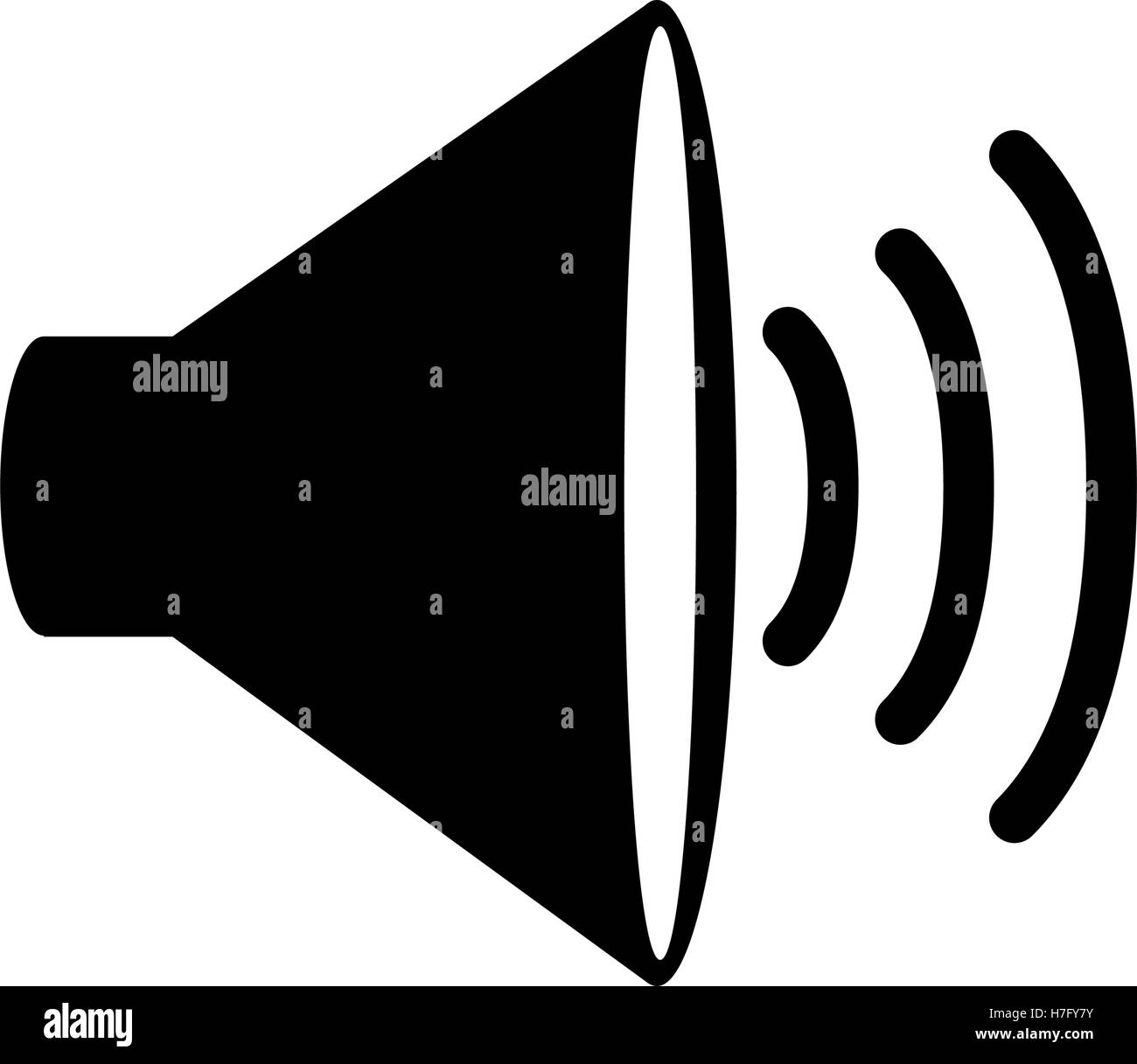 silhouette of speaker audio device icon with waves. loudspeaker ...