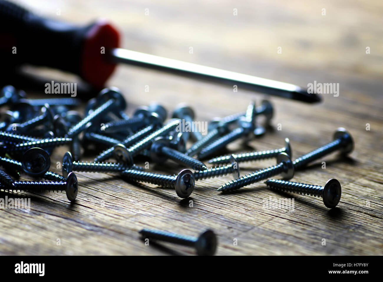 screws and screwdriver stack Stock Photo - Alamy