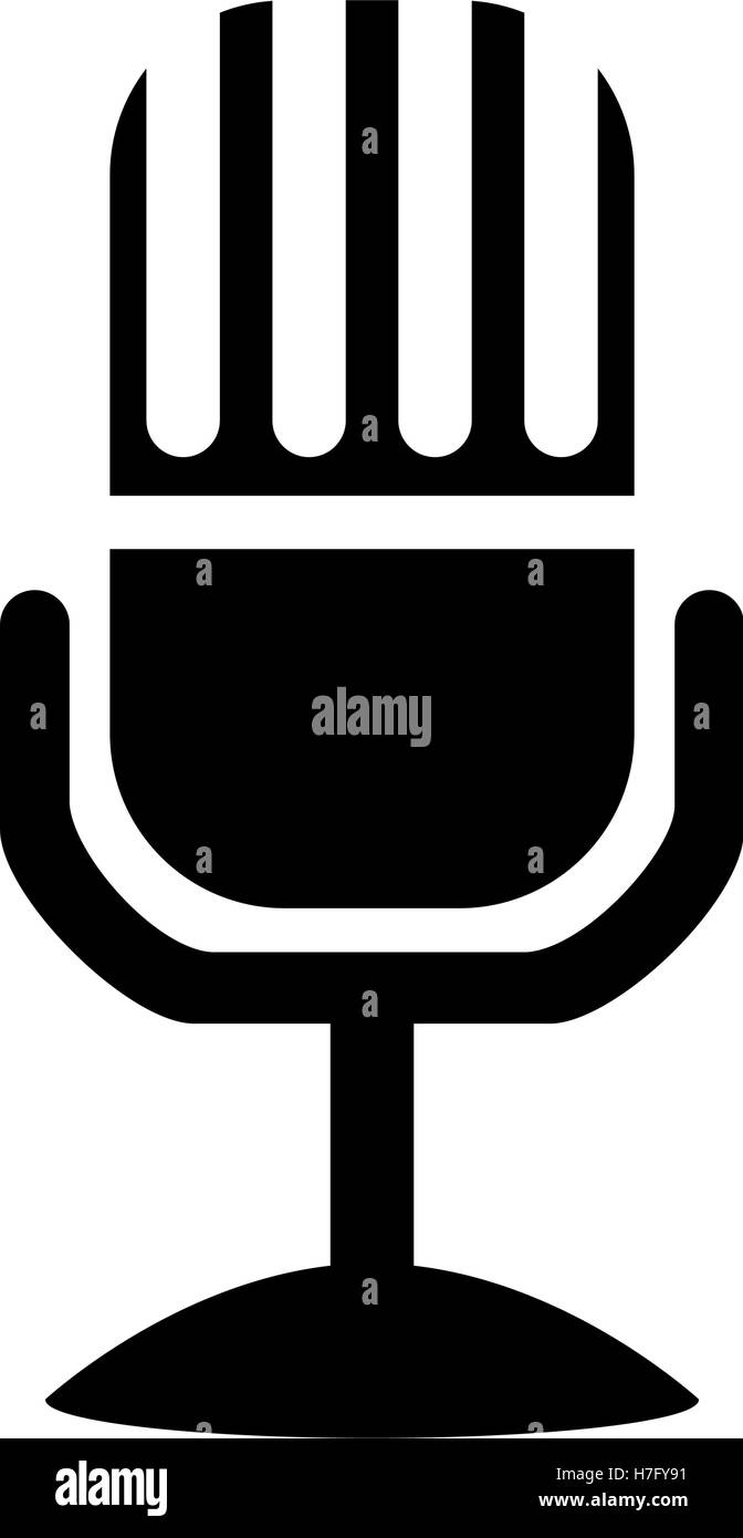 retro microphone icon over white background. vector illustration Stock ...