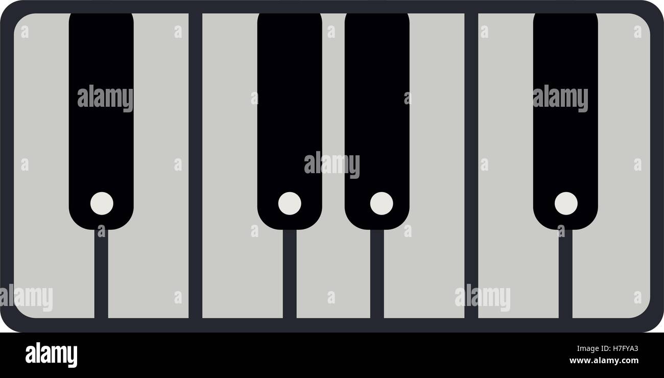 piano keyboard musical instrument icon over white background. vector ...