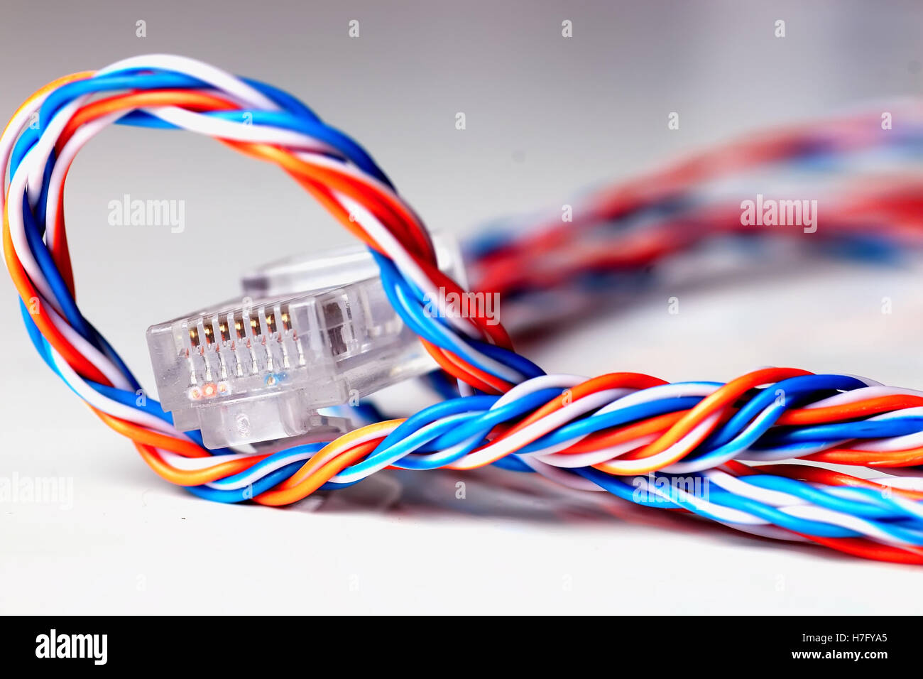 color plug wire lan Stock Photo - Alamy