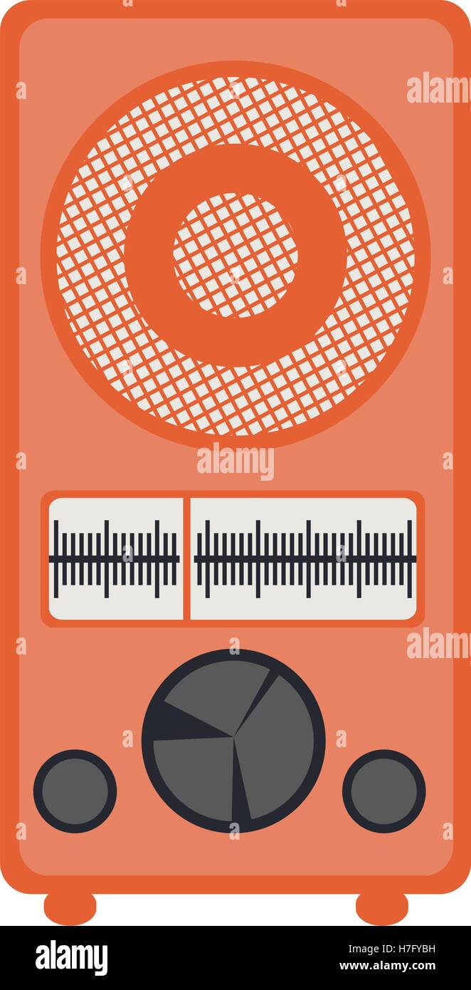 retro orange radio icon over white background. vector illustration ...