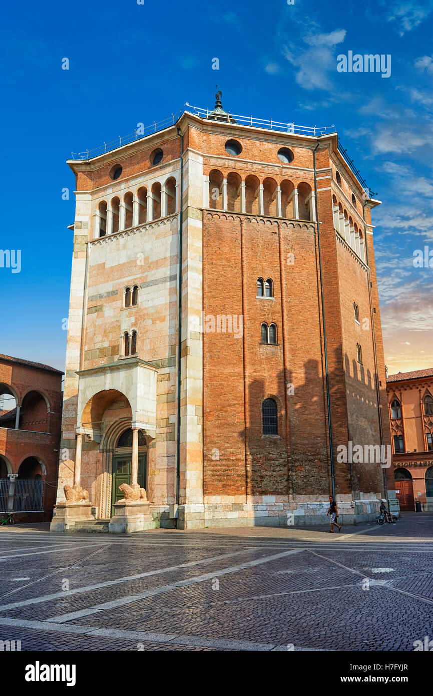 Romanesque Baptistry of the Romanesque Cathedral of Cremona, begun 1107 ...