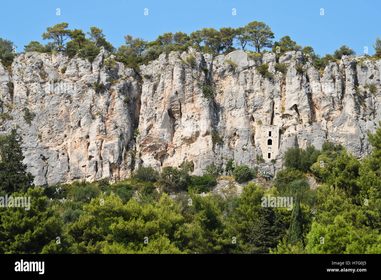 Church built into rocks in Split in Croatia Stock Photo - Alamy