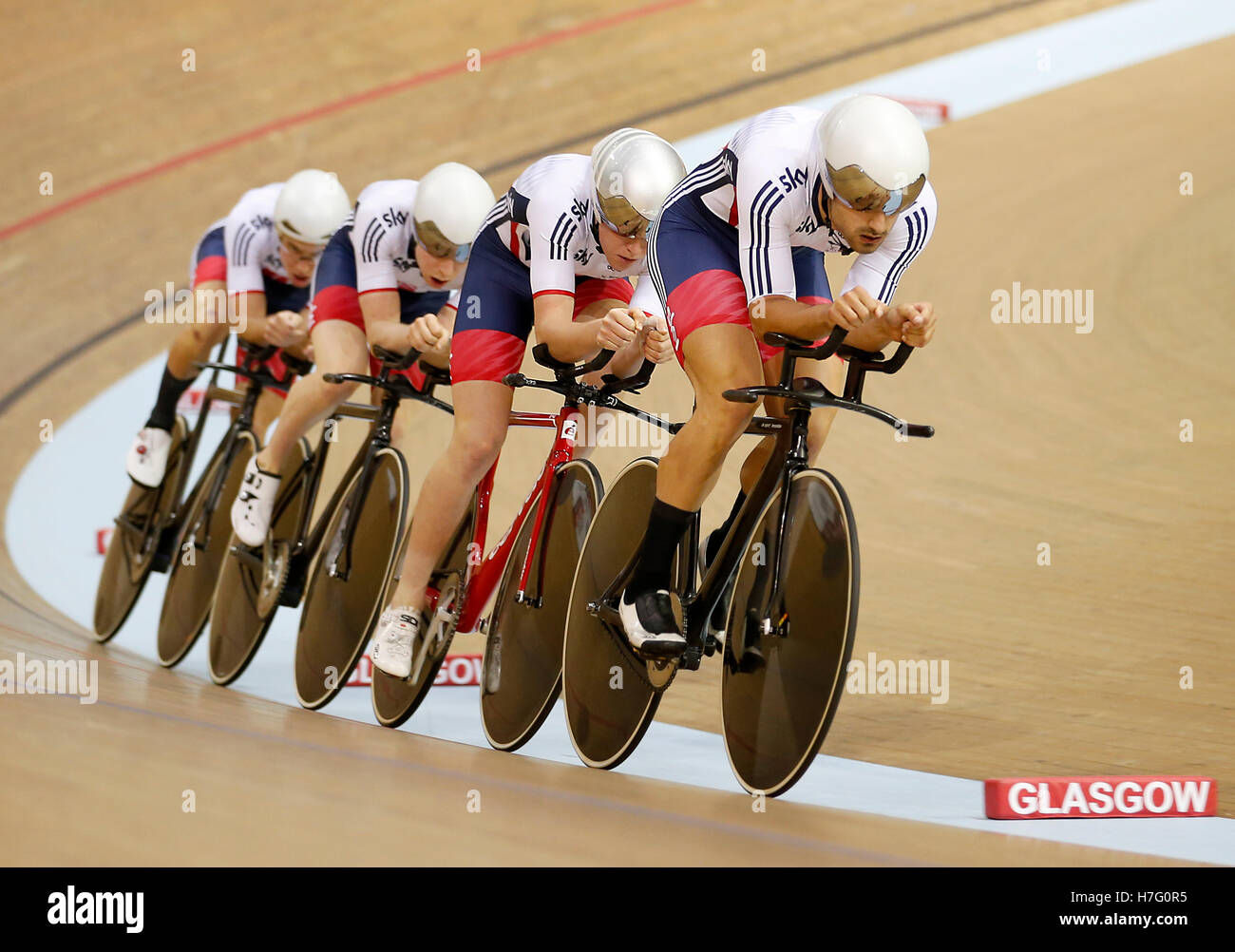 Great Britain's (from left) Oliver Wood, Mark Stewart, Matthew Bostock ...