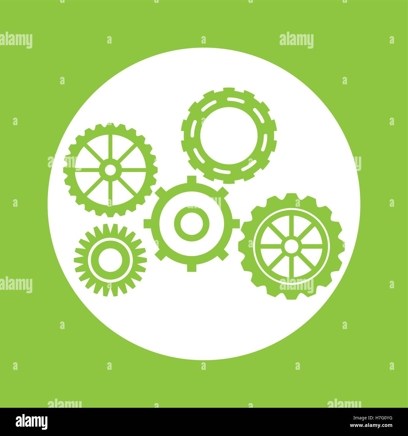 Green gears object design Stock Vector Image & Art - Alamy