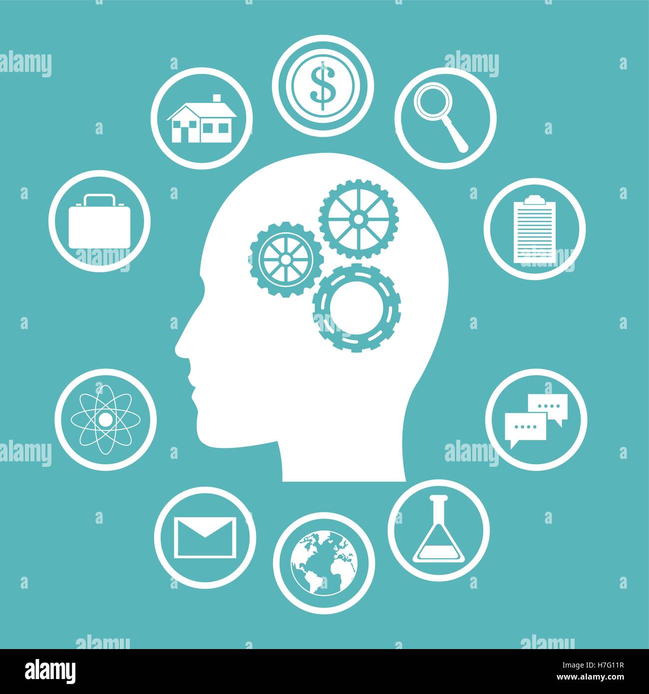 Human head and icon set design Stock Vector Image & Art - Alamy