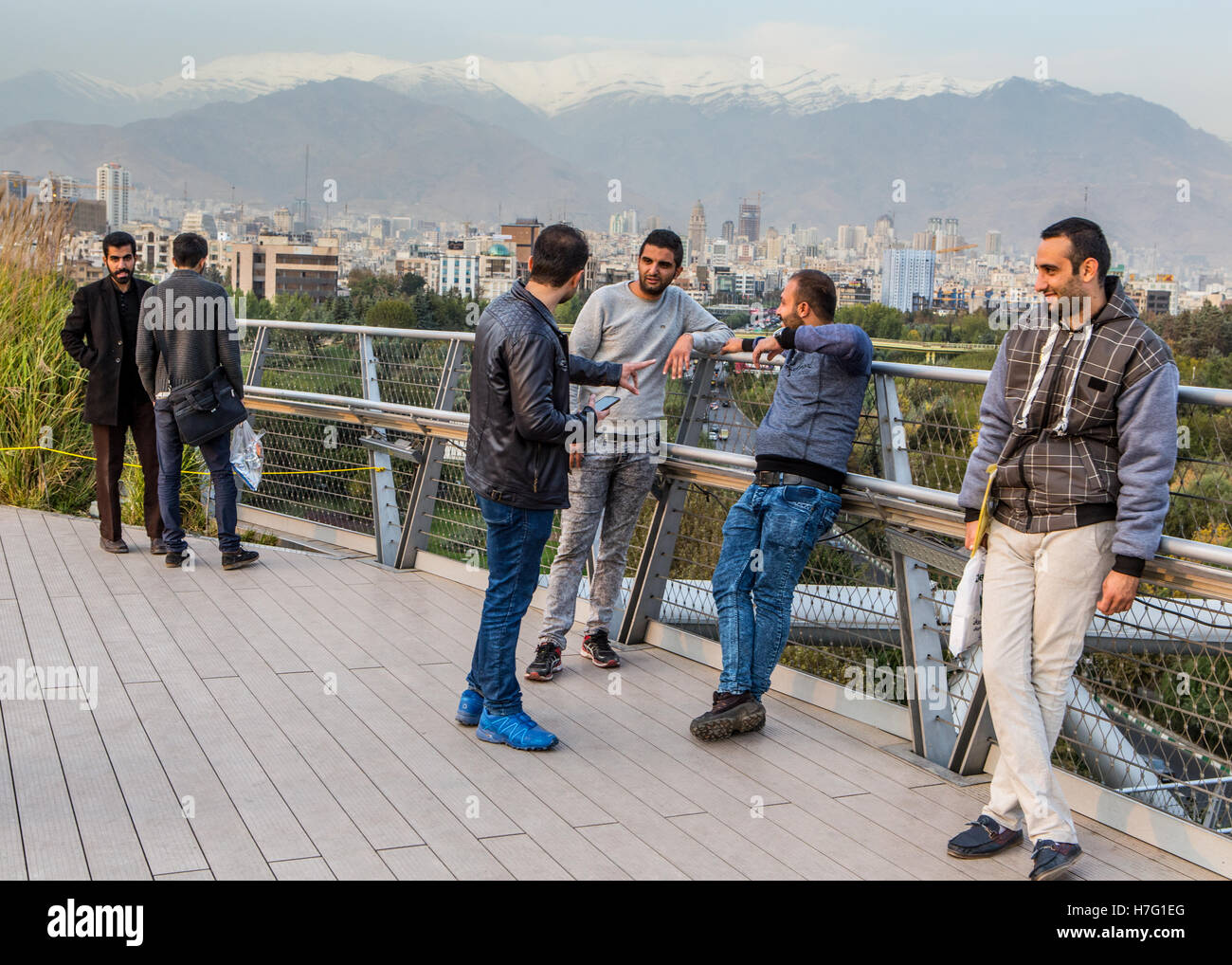 Men standing on the Tabiat Bridge Iran Stock Photo - Alamy