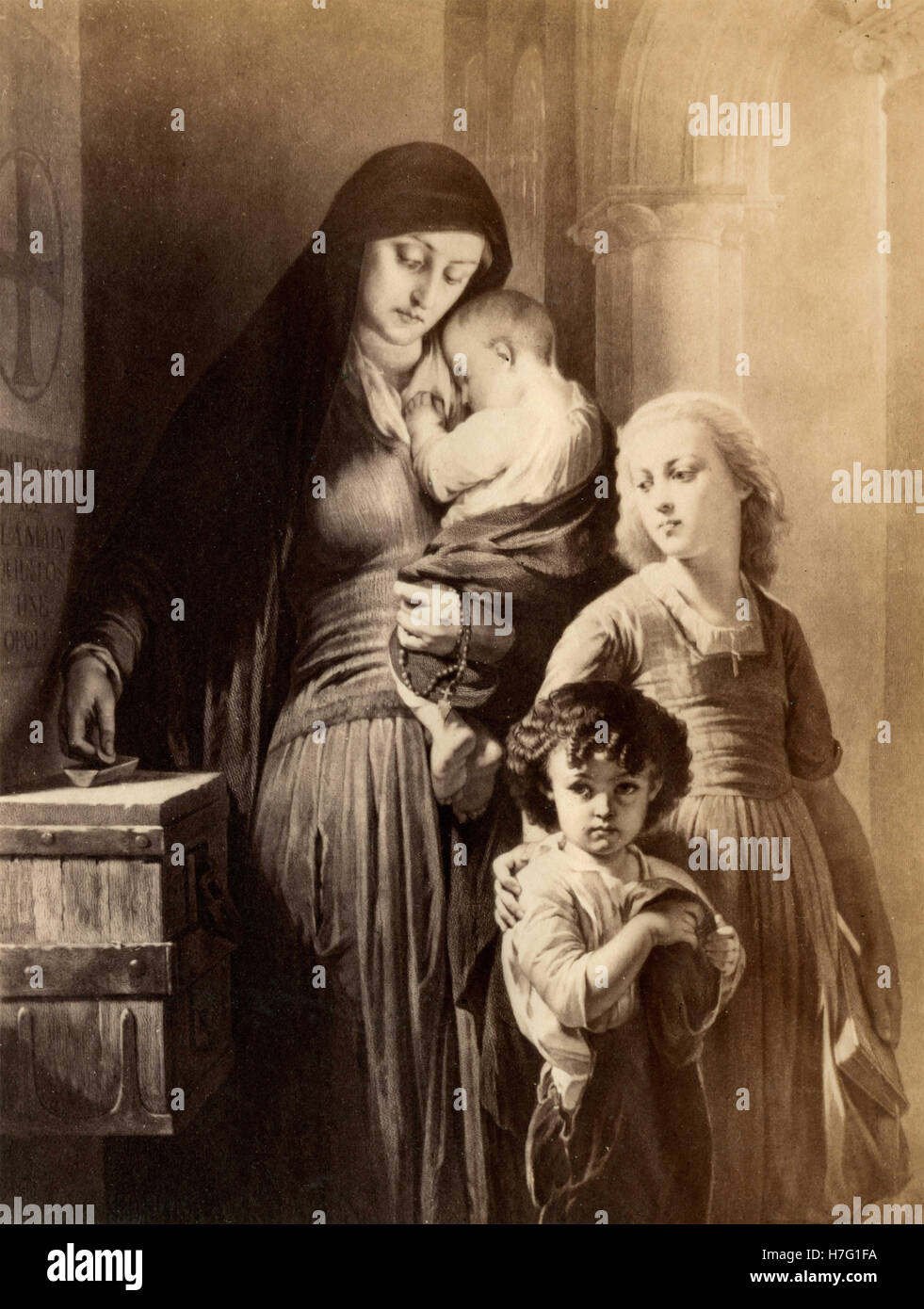 The widow's penny, print Stock Photo - Alamy