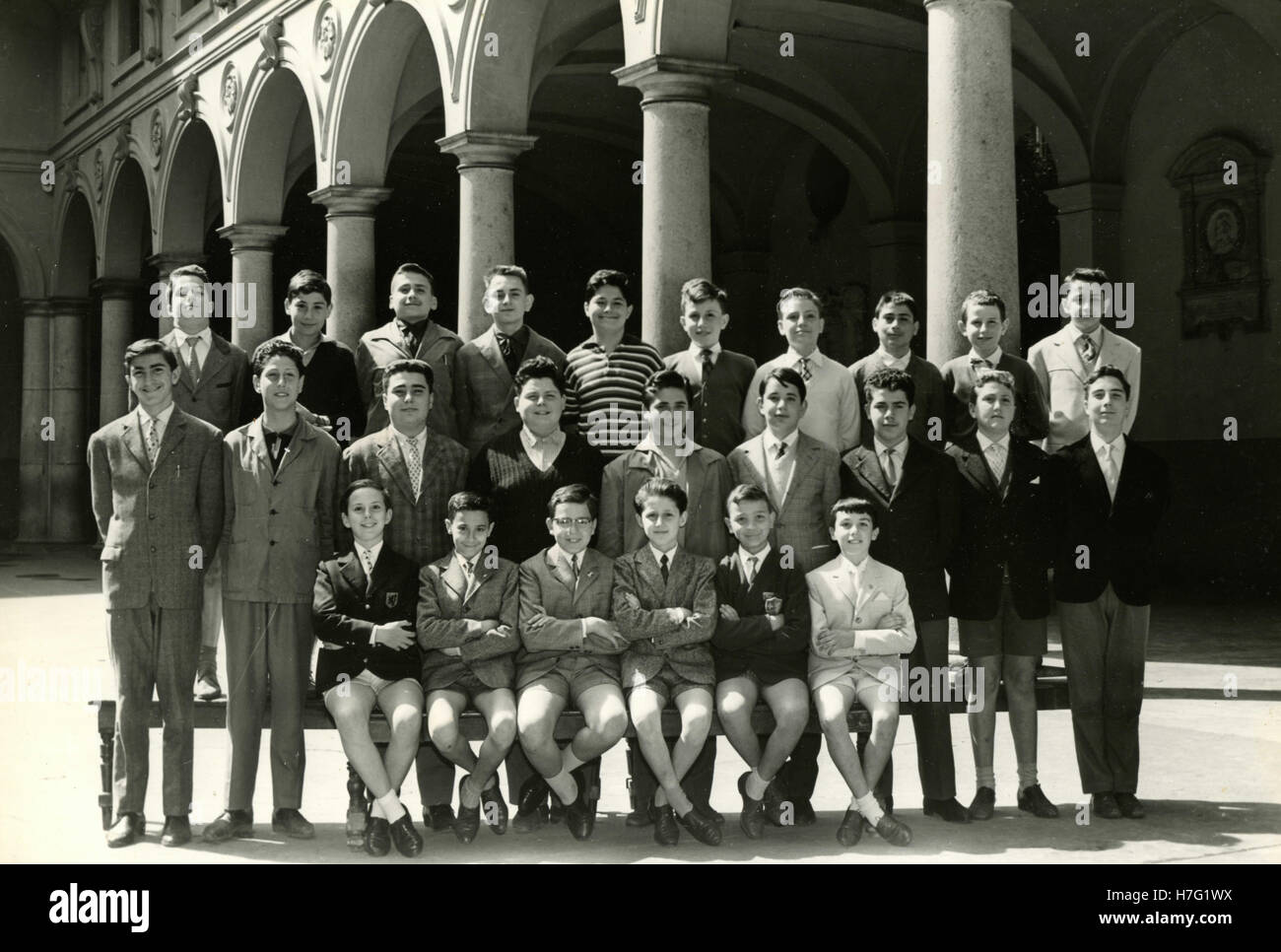 School photo in the courtyard, Italy Stock Photo - Alamy